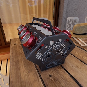 Beer and Soda Holder Engine V8. Digital Product, Files DXF, SVG for CNC ...