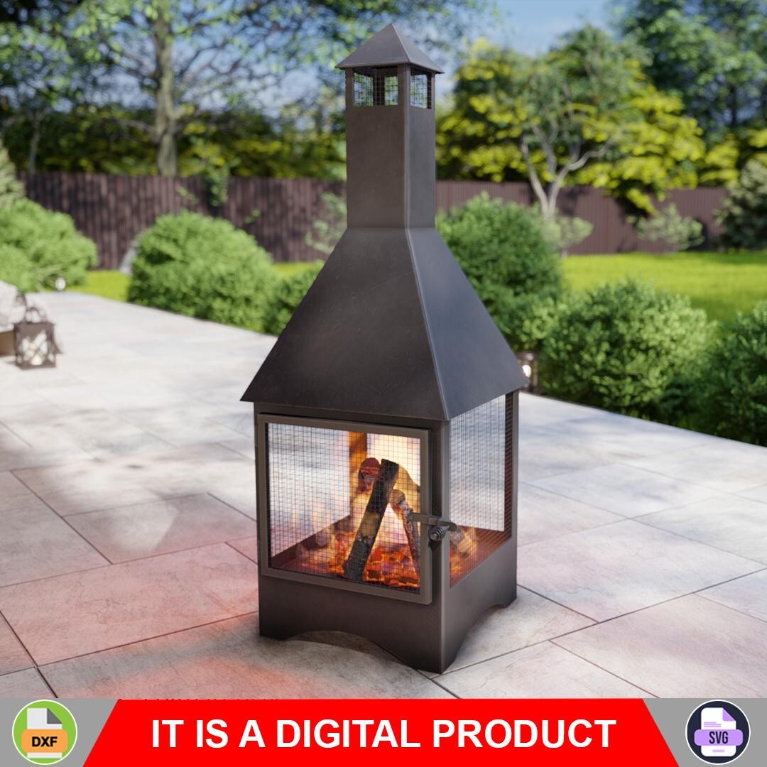 Outdoor Fireplace Vision Square With Spark Arrestor. Digital Product ...