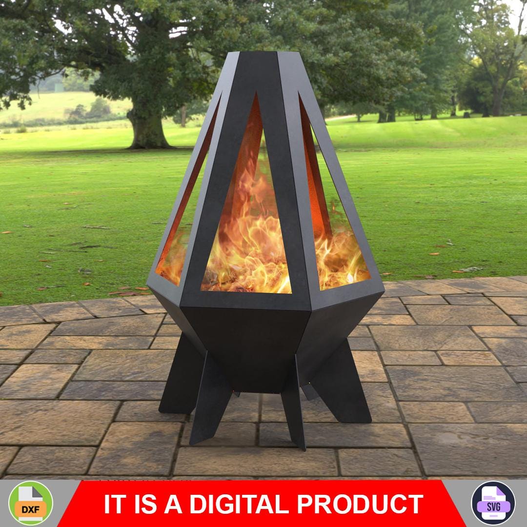 Pyramid Rocket II Fire Pit, Digital Product, Files DXF, Svg for CNC ...