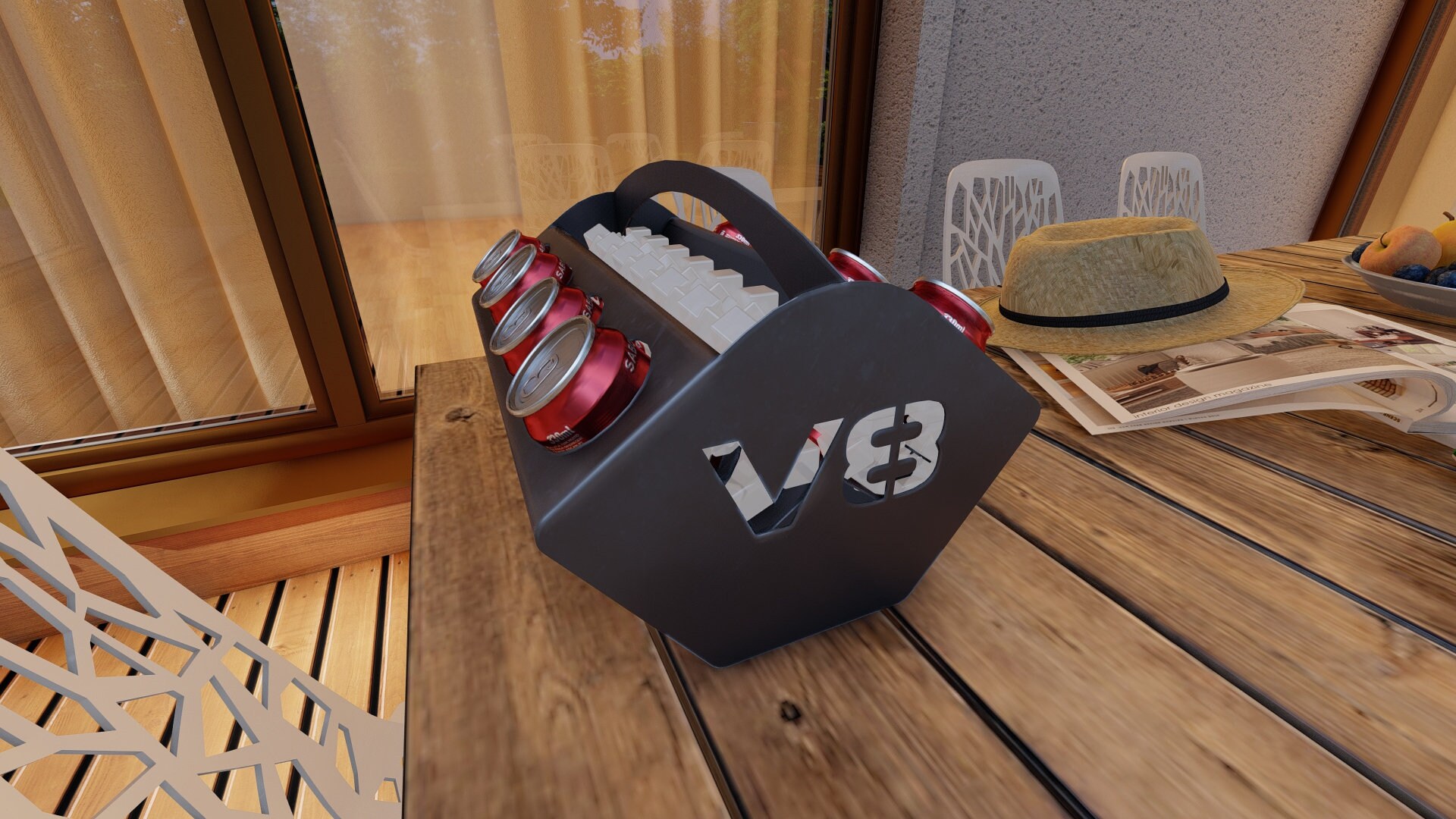 Beer and Soda Holder Engine V8 II. Digital Product, Files DXF, SVG for ...