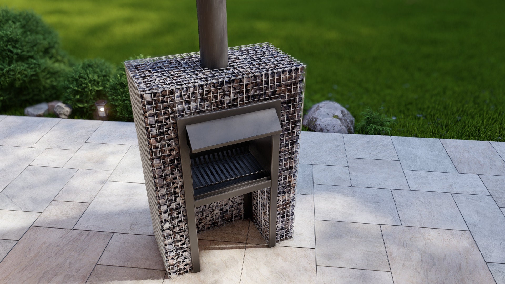 Gabion Fireplace. Digital Product, Files DXF, SVG for CNC, Plasma ...