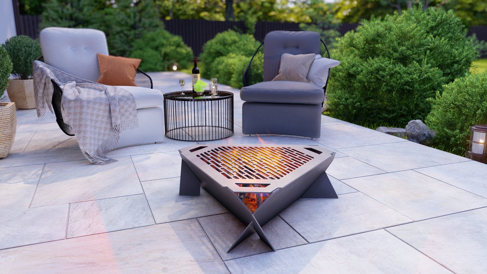 Fire Pit With Grill Triangle 3 Size. Digital Product Files DXF, SVG for ...