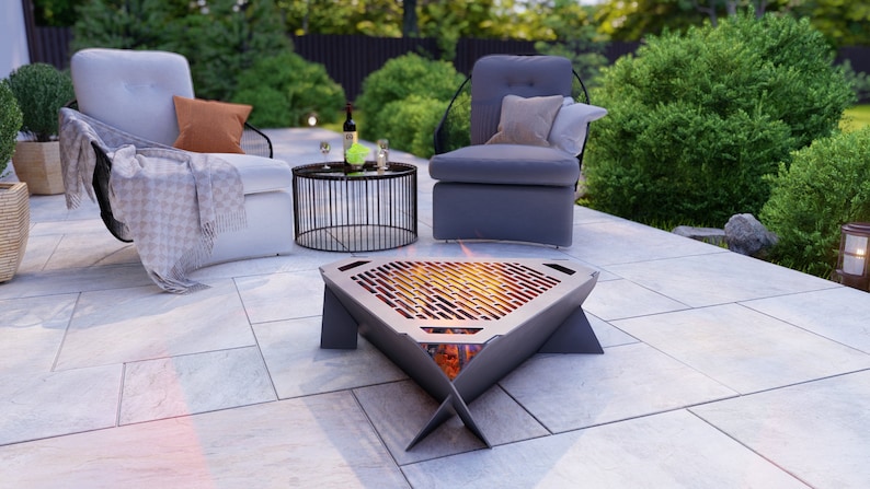 Fire Pit With Grill Triangle 3 Size. Digital Product Files DXF, SVG for ...