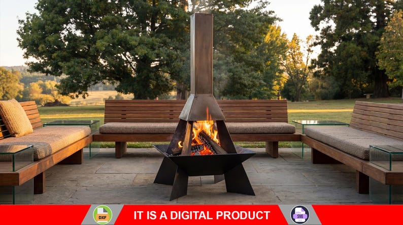 Pyramid Rocket Big Fire Pit, Digital Product, Files DXF, SVG for CNC ...