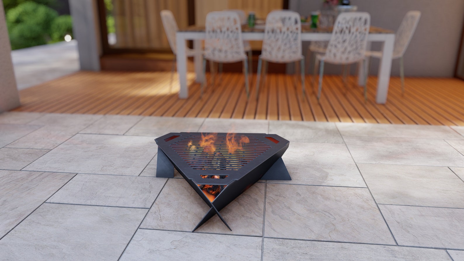Fire Pit With Grill Triangle 3 Size. Digital Product Files DXF, SVG for ...