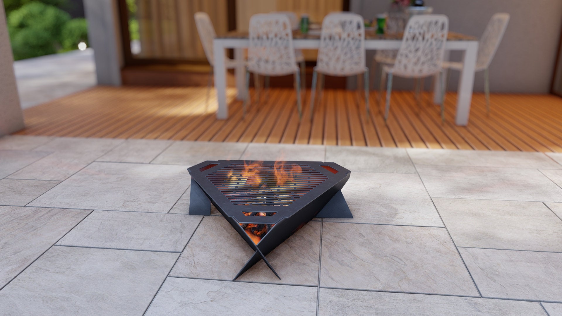 Fire Pit With Grill Triangle 3 Size. Digital Product Files DXF, SVG for ...