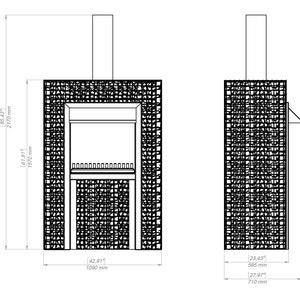 Gabion Fireplace. Digital Product, Files DXF, SVG for CNC, Plasma ...