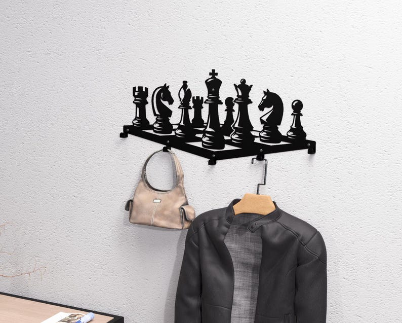 Chess Wall Coat Rack, Digital Product, Files DXF, SVG for CNC, Plasma ...