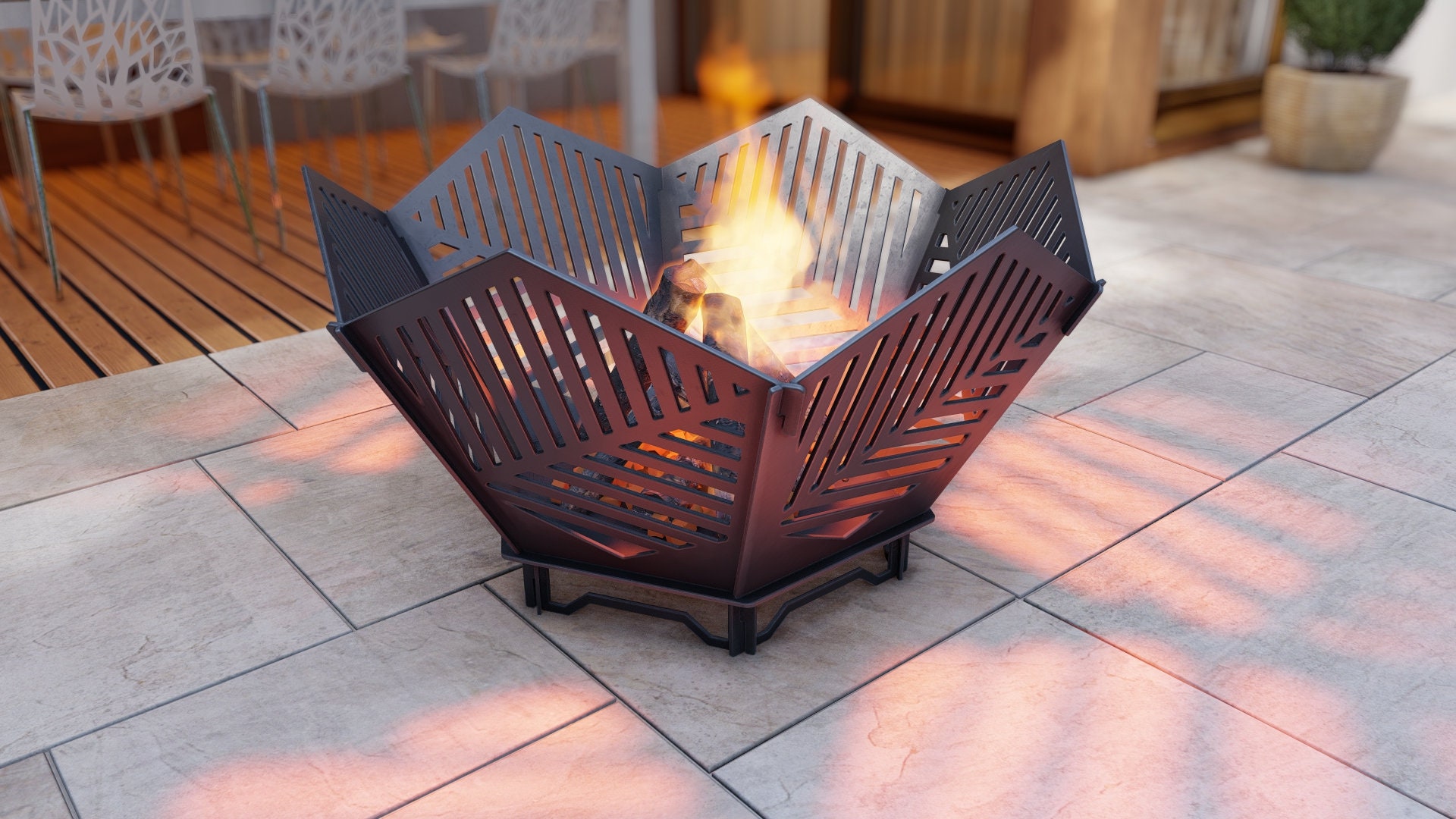 Fire Pit Hex V3. Digital Product, Files DXF, SVG for CNC, Plasma, Laser ...