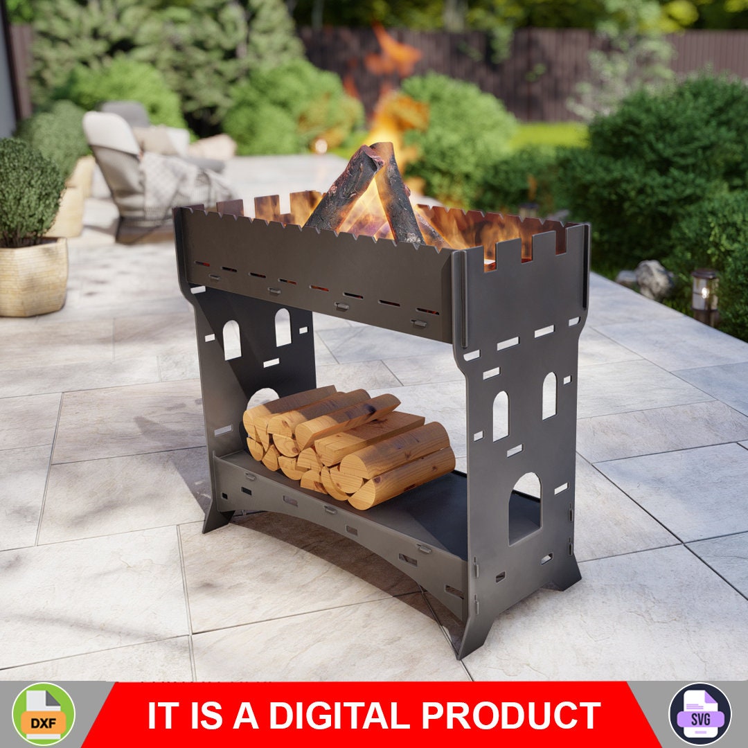 Brazier Tower for Kebab. Digital Product Files DXF, SVG for CNC, Plasma ...