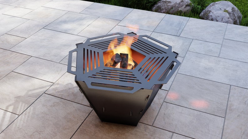 Fire Pit With Grill Pentagon 6 in 1. Digital Product Files DXF, SVG for ...