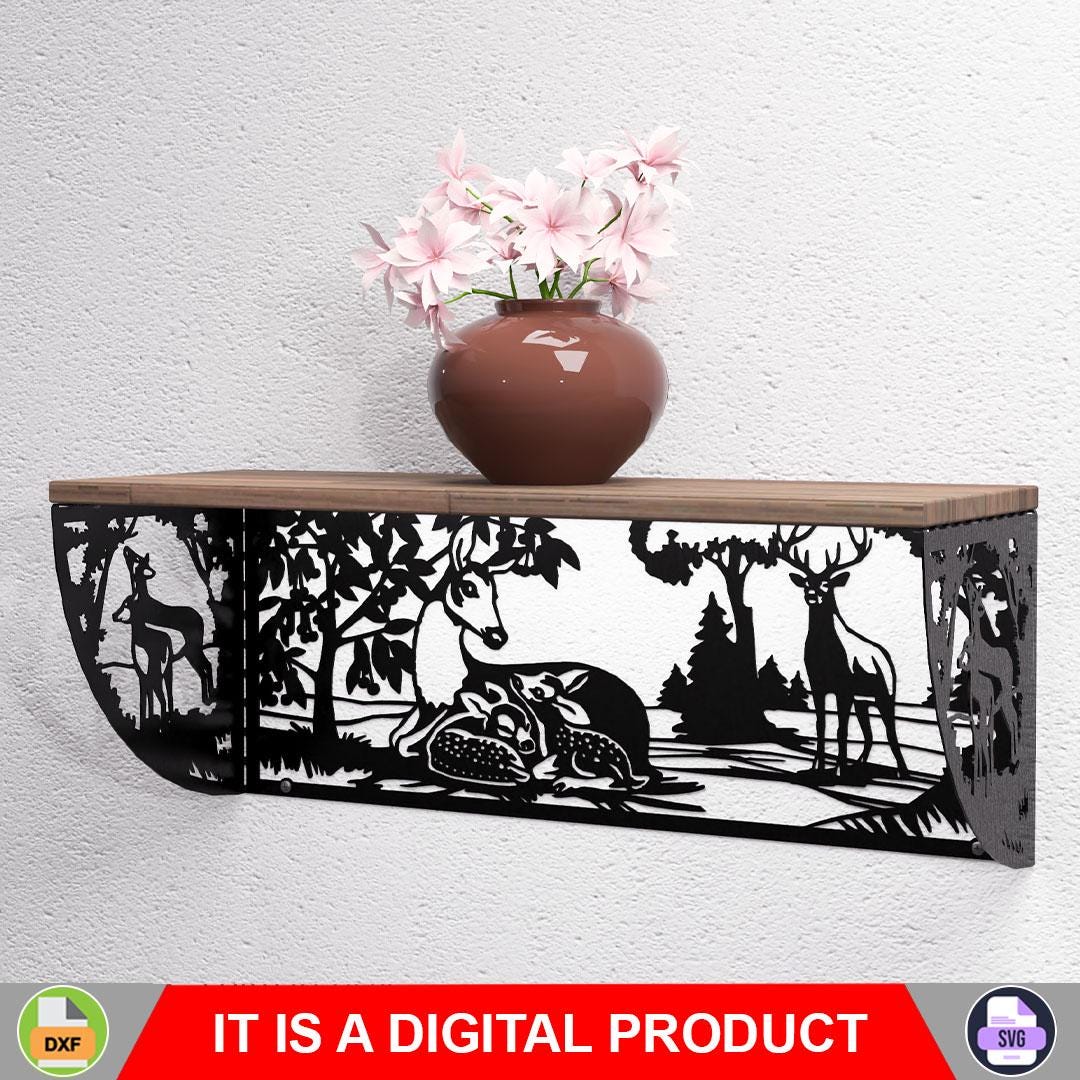 Deer Shelf Brackets, Digital Product, Files DXF, SVG for CNC, Plasma ...