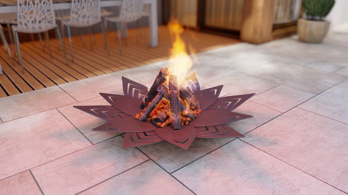 Fire Pit Flower V2. Digital Product, Files DXF, SVG for CNC, Plasma ...