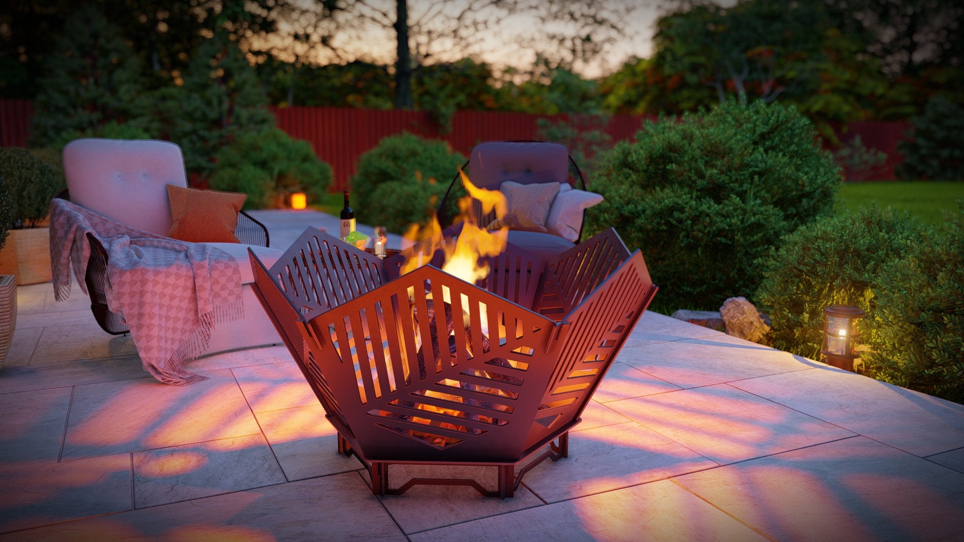 Fire Pit Hex V3. Digital Product, Files DXF, SVG for CNC, Plasma, Laser ...