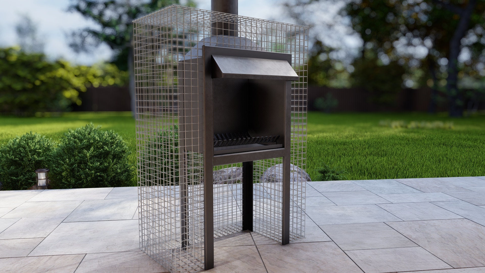 Gabion Fireplace. Digital Product, Files DXF, SVG for CNC, Plasma ...