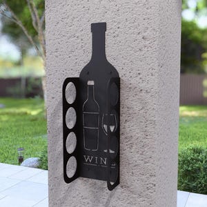 Wall Wine Rack Bottle. Digital Product, Files DXF, SVG for CNC, Plasma ...