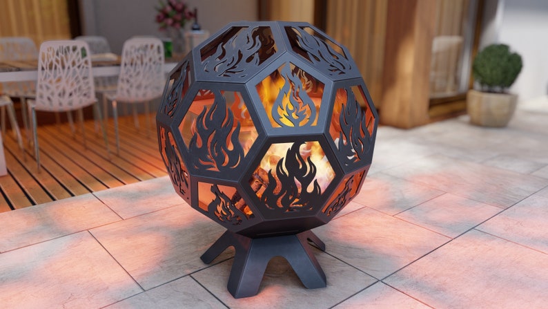 Fireball With Lid. Digital Product, Files DXF, SVG for CNC, Plasma ...