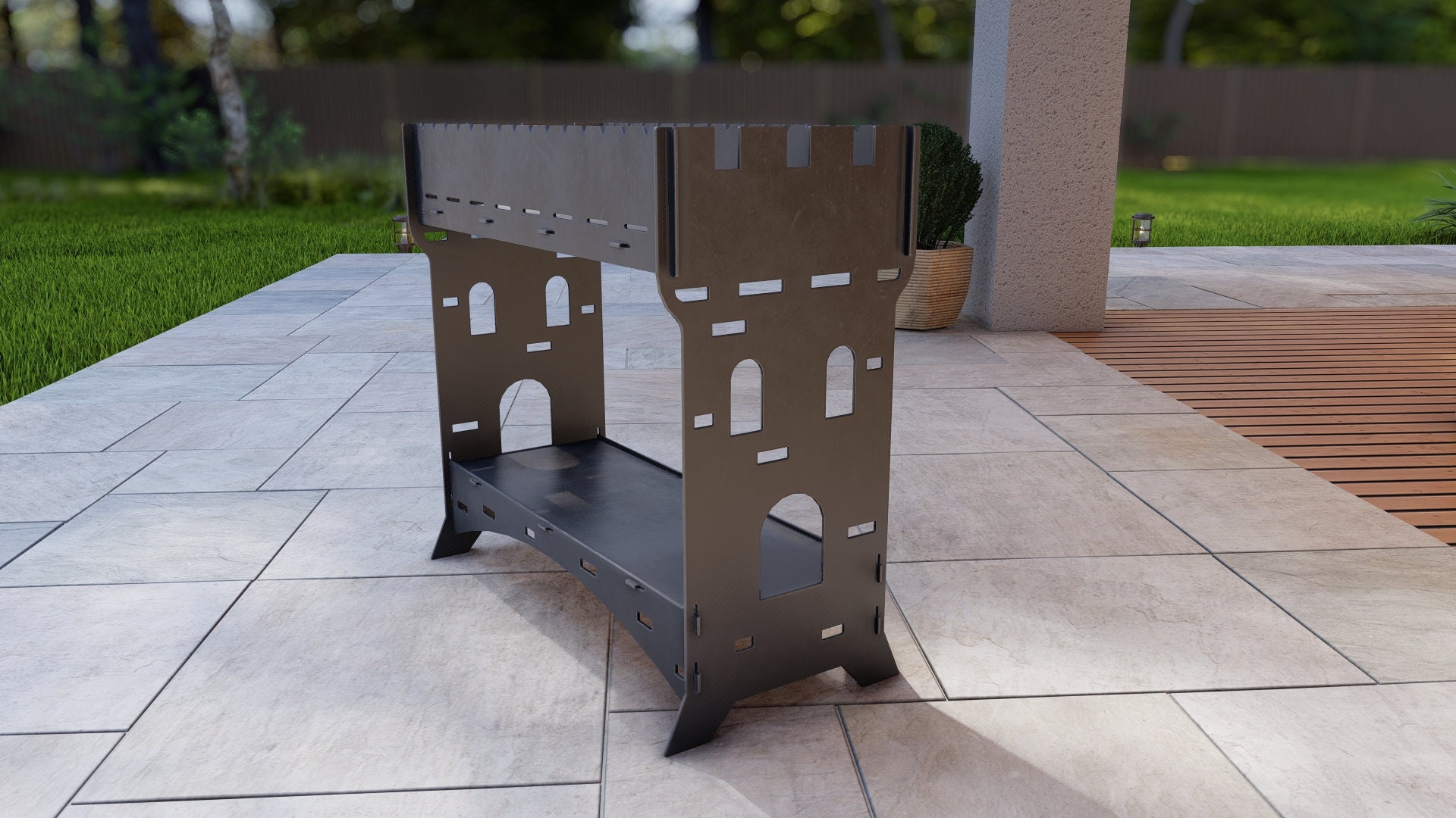 Brazier Tower for Kebab. Digital Product Files DXF, SVG for CNC, Plasma ...