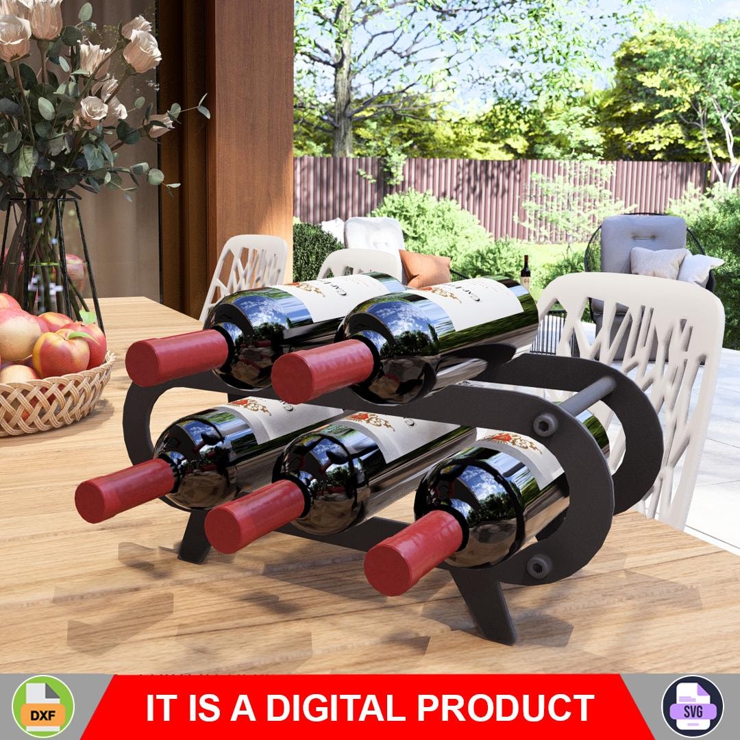 Wine Rack Modern. Digital Product, Files DXF, SVG for CNC, Plasma ...