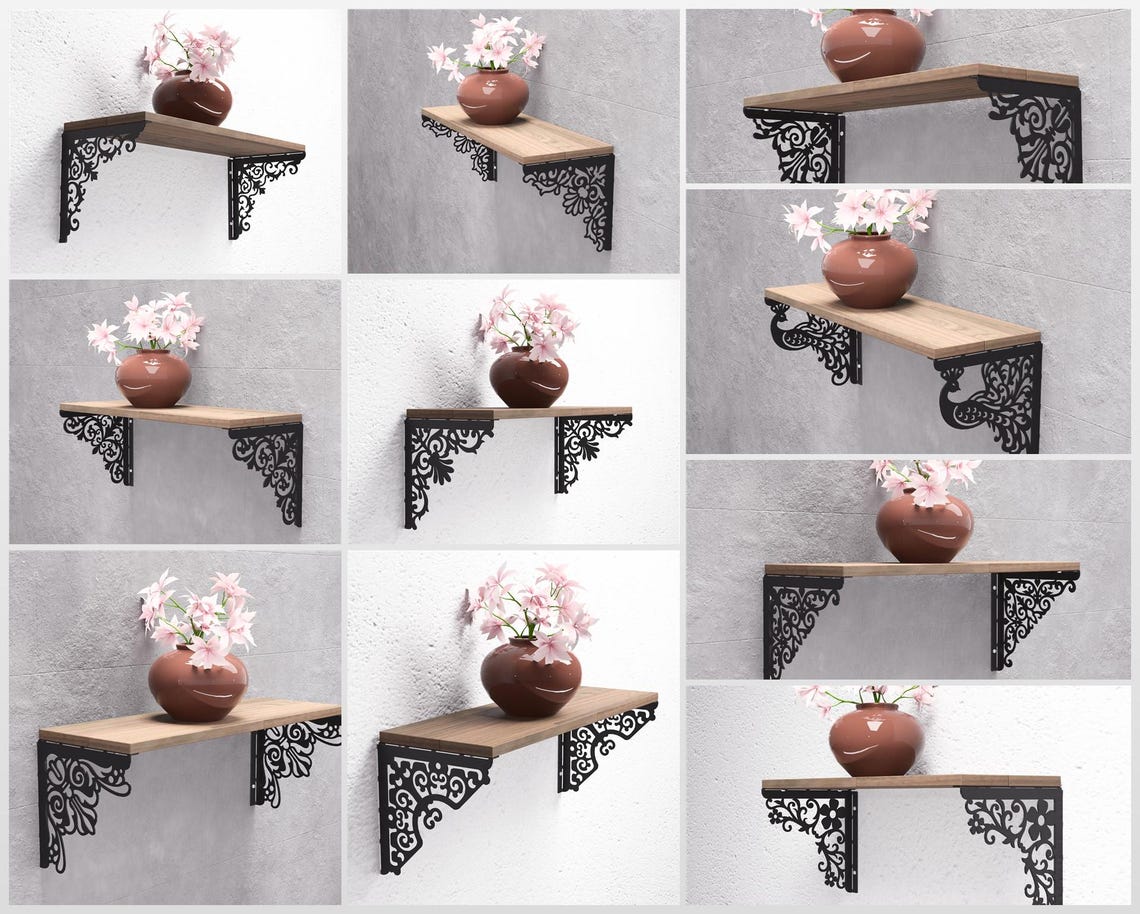 20-piece Shelf Bracket Design Bundle, Digital Product, Files DXF, SVG ...