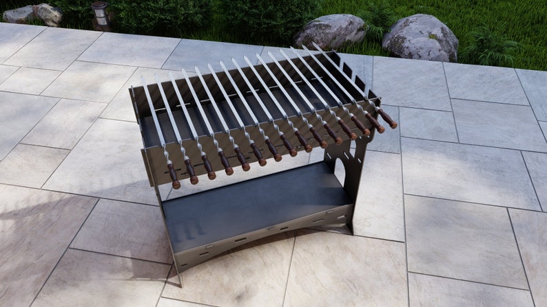 Brazier Tower for Kebab. Digital Product Files DXF, SVG for CNC, Plasma ...
