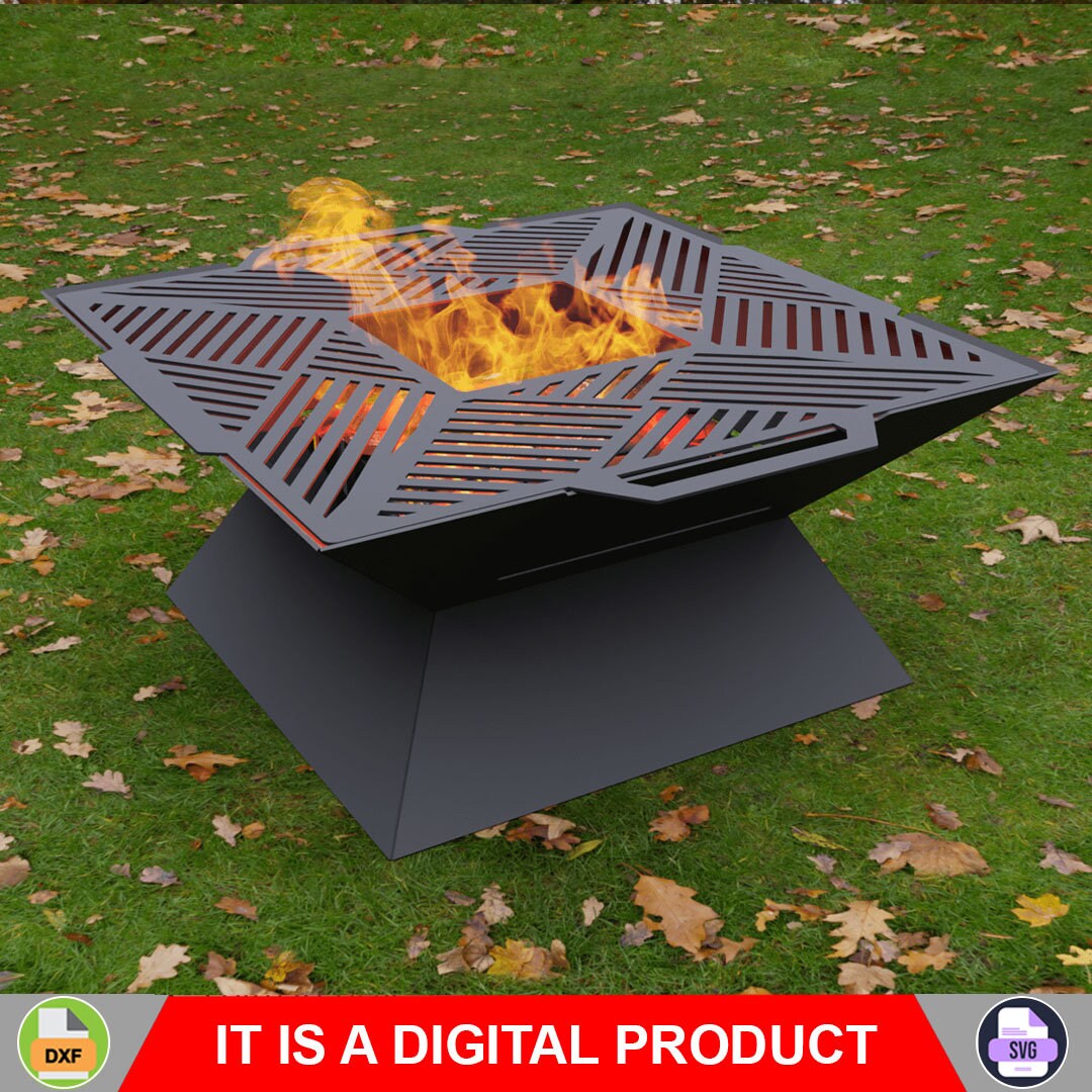 Fire Pit With Grill Square. Digital Product Files DXF SVG - Etsy