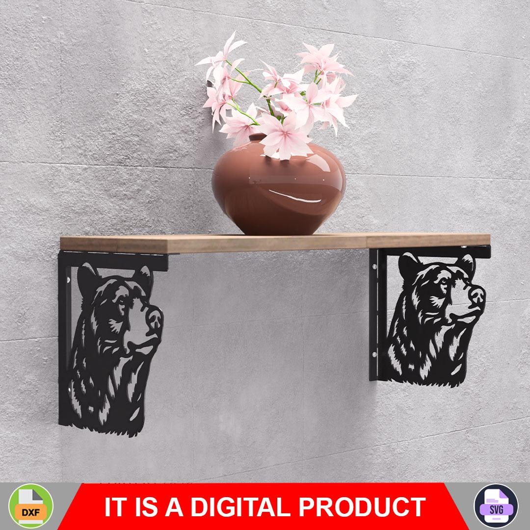 Bear Shelf Brackets, Digital Product, Files DXF, SVG for CNC, Plasma ...