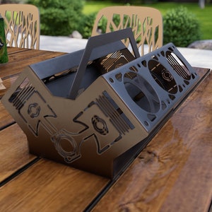 Beer and Soda Holder Engine V6. Digital Product, Files DXF, SVG for CNC ...