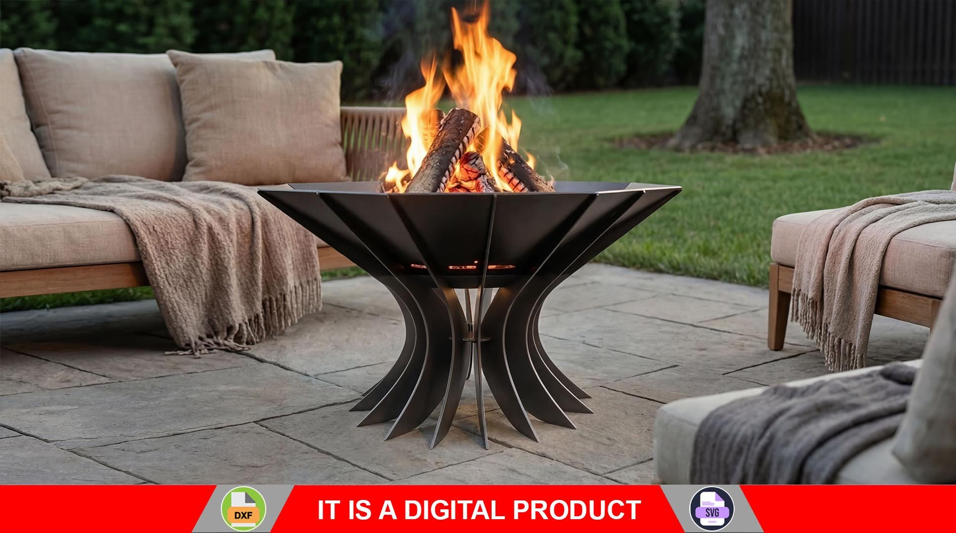 Fire Pit Octagon Chalice Infinity V3. Digital Product, Files DXF, SVG ...