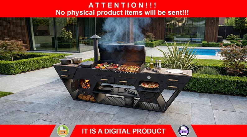 Drawings DXF Files Plans Multifunctional Grill Station for Plasma Laser ...