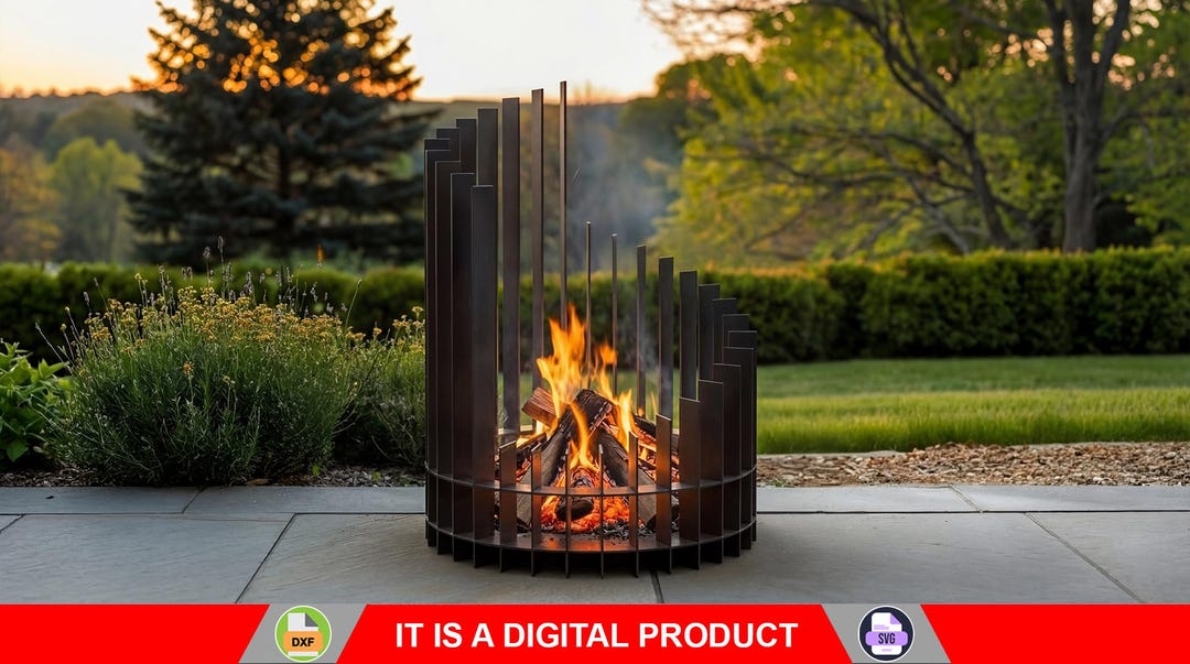 Twisted High Fire Pit D31.5'', Digital Product, Files DXF, SVG for CNC ...