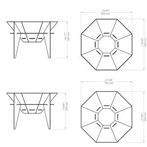Fire Pit Sky Octagon 2 Sizes. Digital Product, Files DXF, SVG for CNC ...