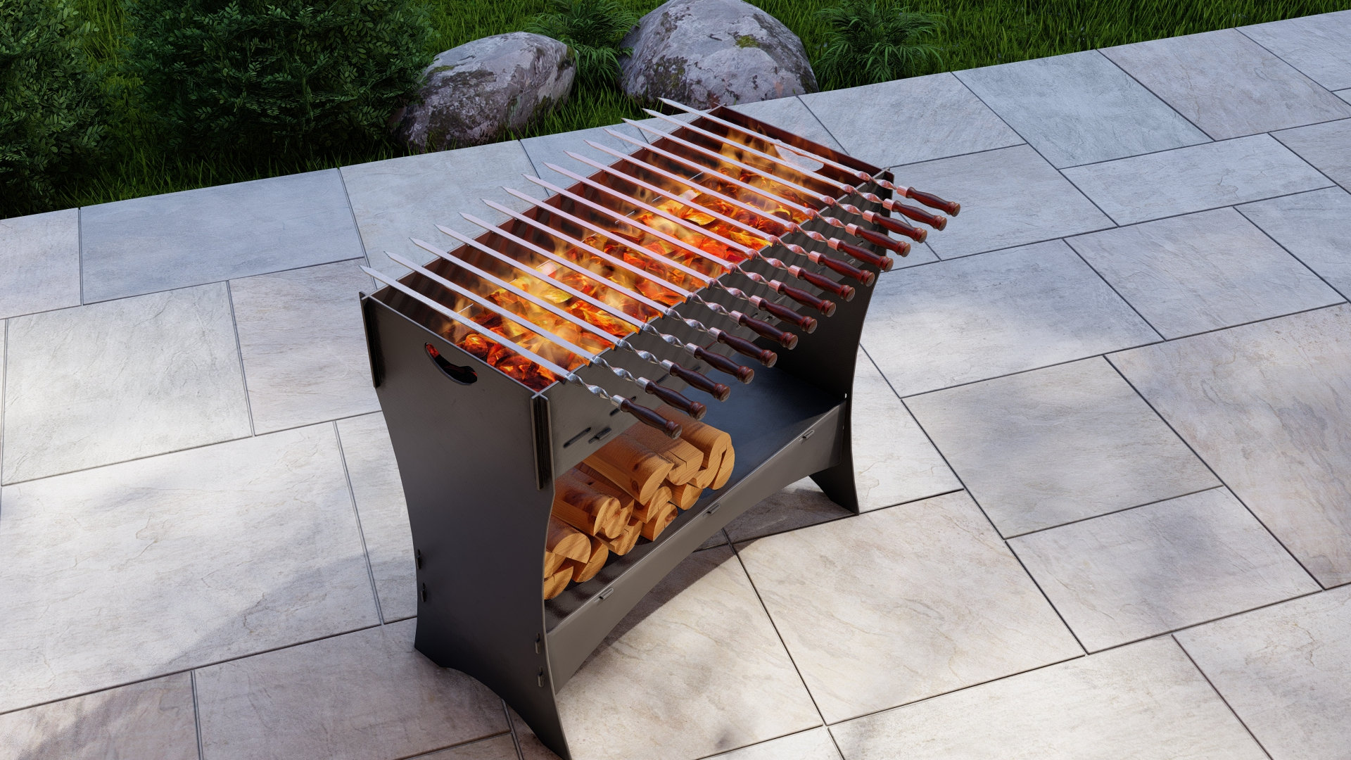 Brazier for Kebab. Digital Product, Files DXF, SVG for CNC, Plasma ...