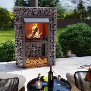 Gabion Fireplace. Digital Product, Files DXF, SVG for CNC, Plasma ...