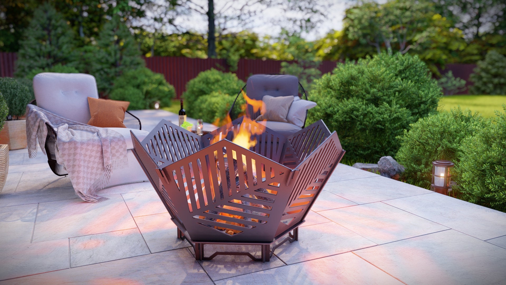 Fire Pit Hex V3. Digital Product, Files DXF, SVG for CNC, Plasma, Laser ...