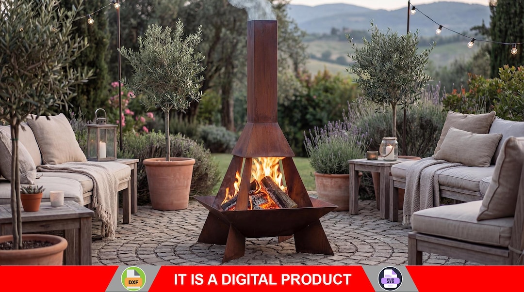 Pyramid Rocket Fire Pit, Digital Product, Files DXF, SVG for CNC ...