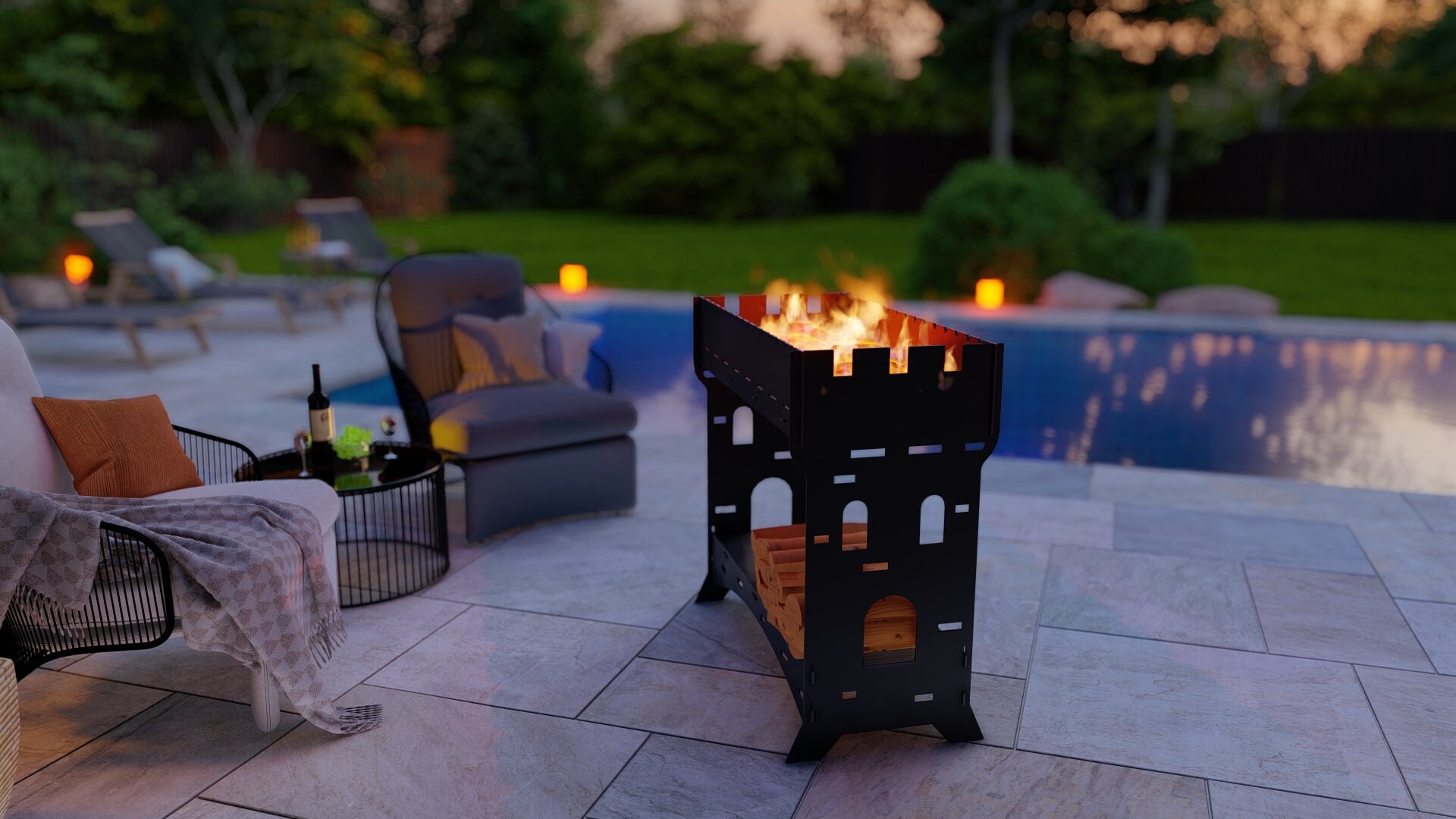 Brazier Tower for Kebab. Digital Product Files DXF, SVG for CNC, Plasma ...