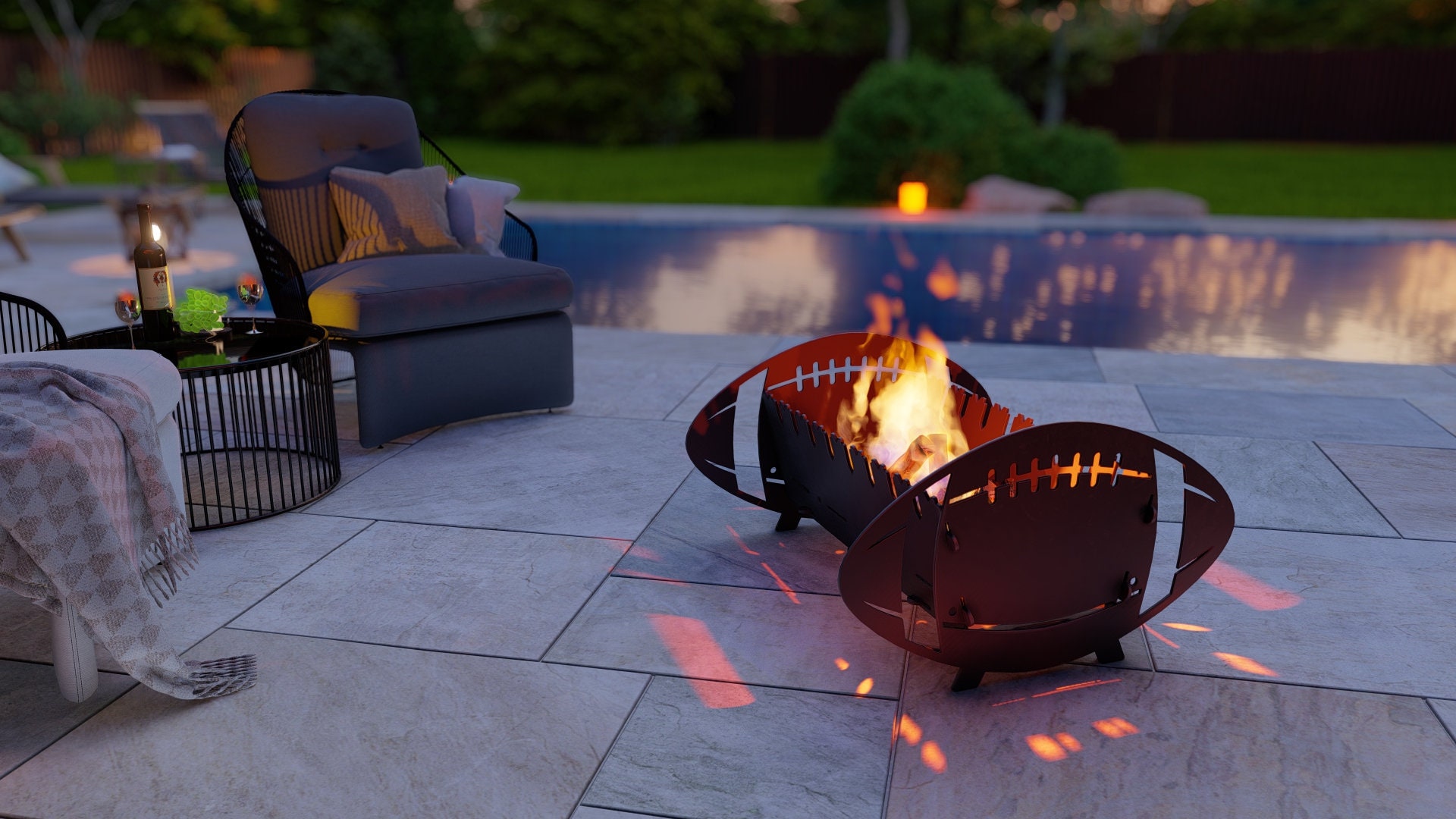 American Football Fire Pit With Grill. Digital Product, Files DXF, SVG ...