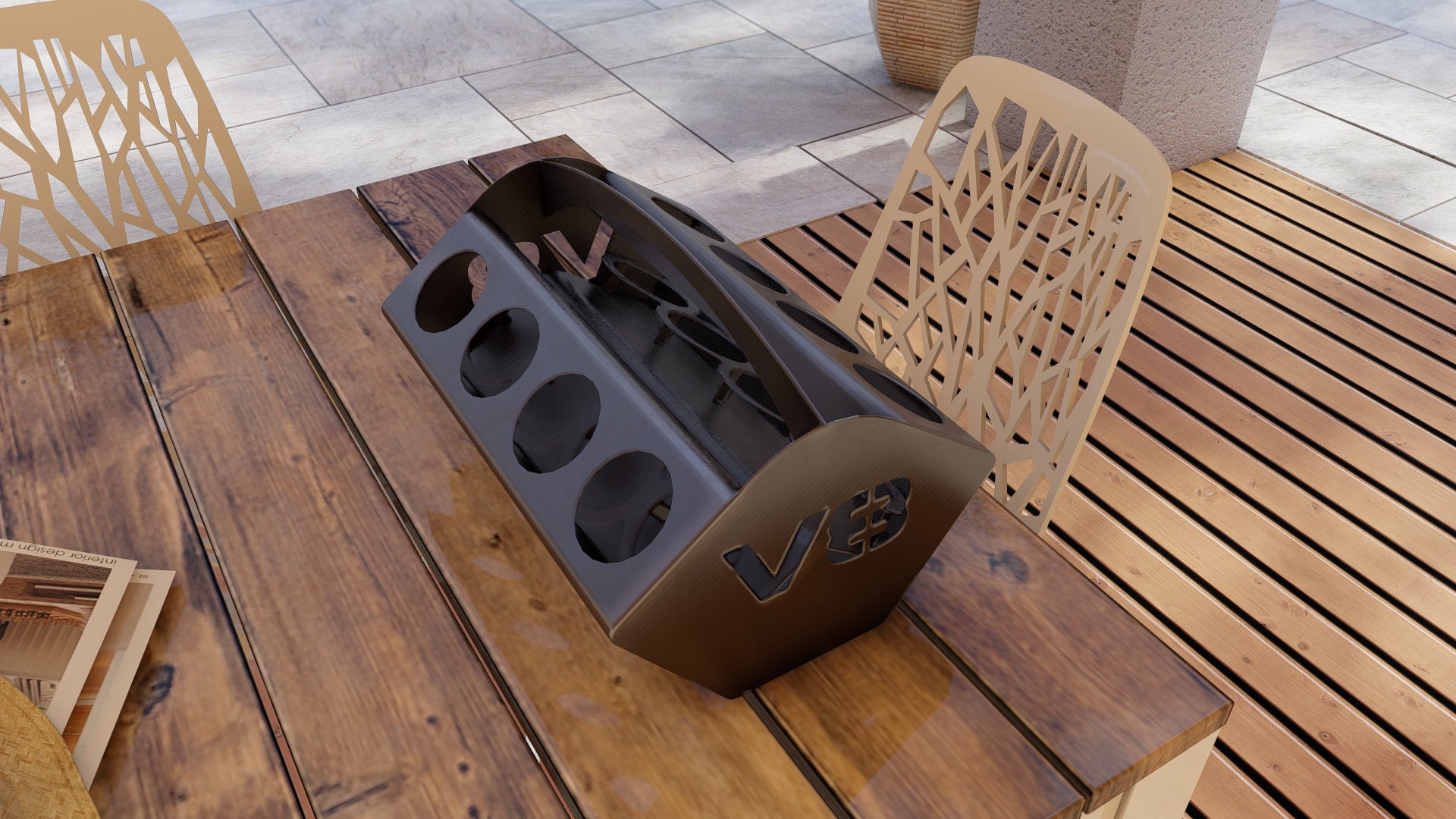 Beer and Soda Holder Engine V8 II. Digital Product, Files DXF, SVG for ...