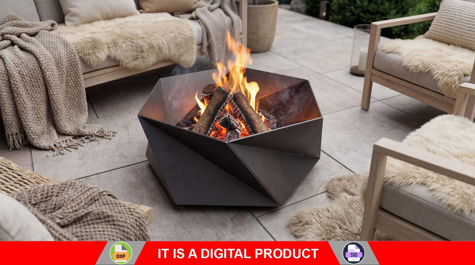Fire Pit Vortex. Digital Product, Files DXF, SVG for CNC, Plasma, Laser ...