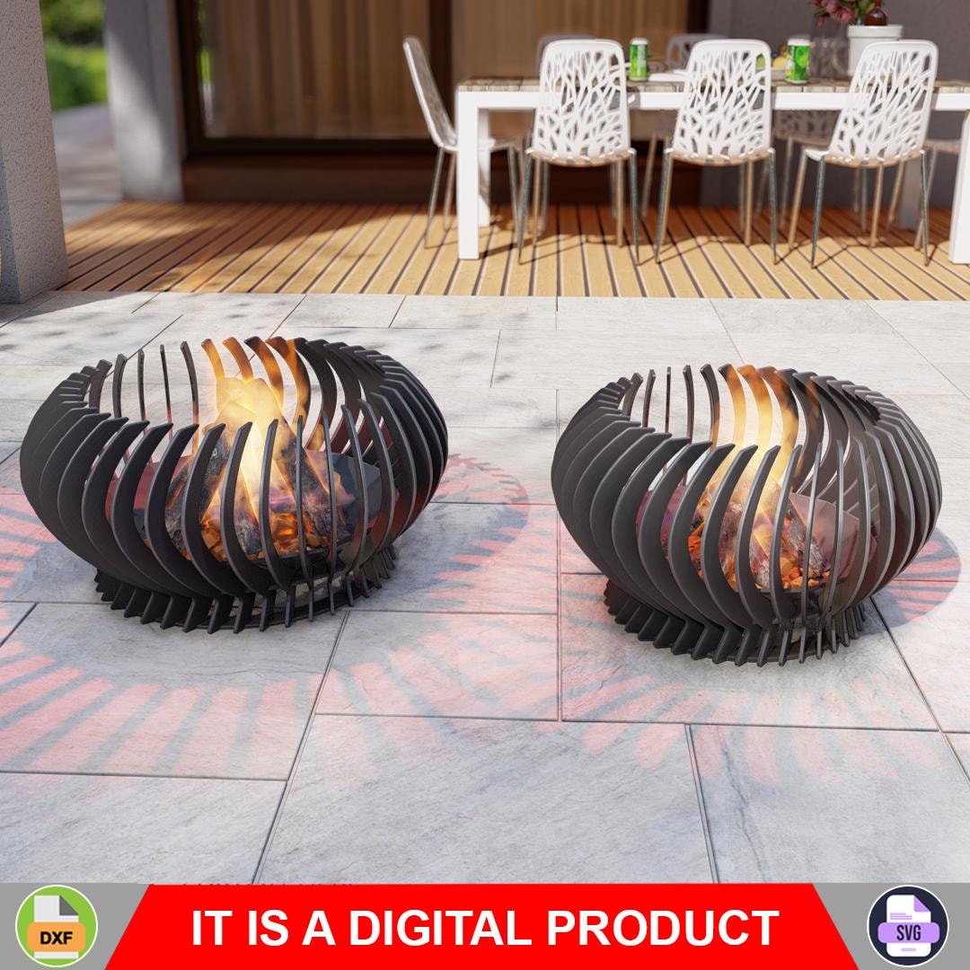 Fire Pit Solar Flare 2 Sizes. Digital Product, Files DXF, SVG for CNC ...