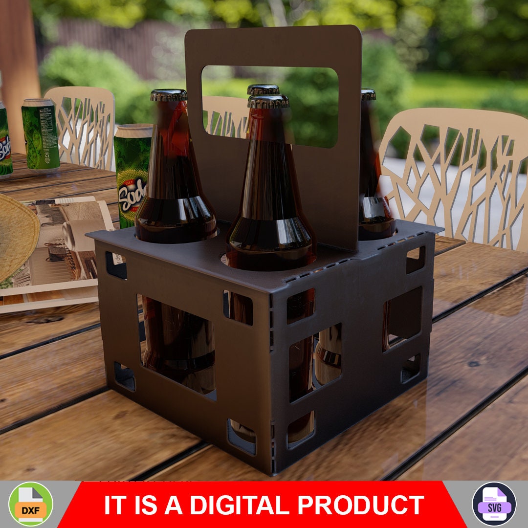 Beer and Soda Holder. Digital Product, Files DXF, SVG for CNC, Plasma ...