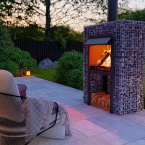 Gabion Fireplace. Digital Product, Files DXF, SVG for CNC, Plasma ...