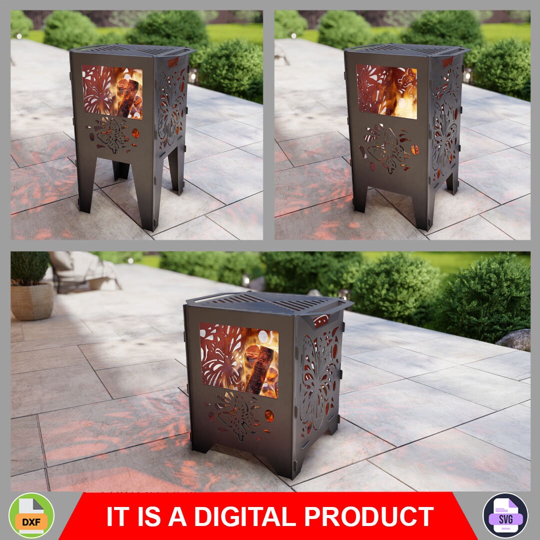 Fire Basket With Grill Butterfly 3 in 1, Fire Pit. Digital Product ...