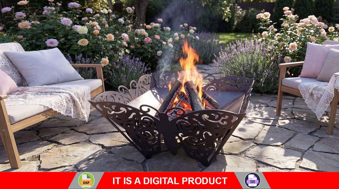 Butterfly Fire Pit. Digital Product, Files DXF, SVG for CNC, Plasma ...