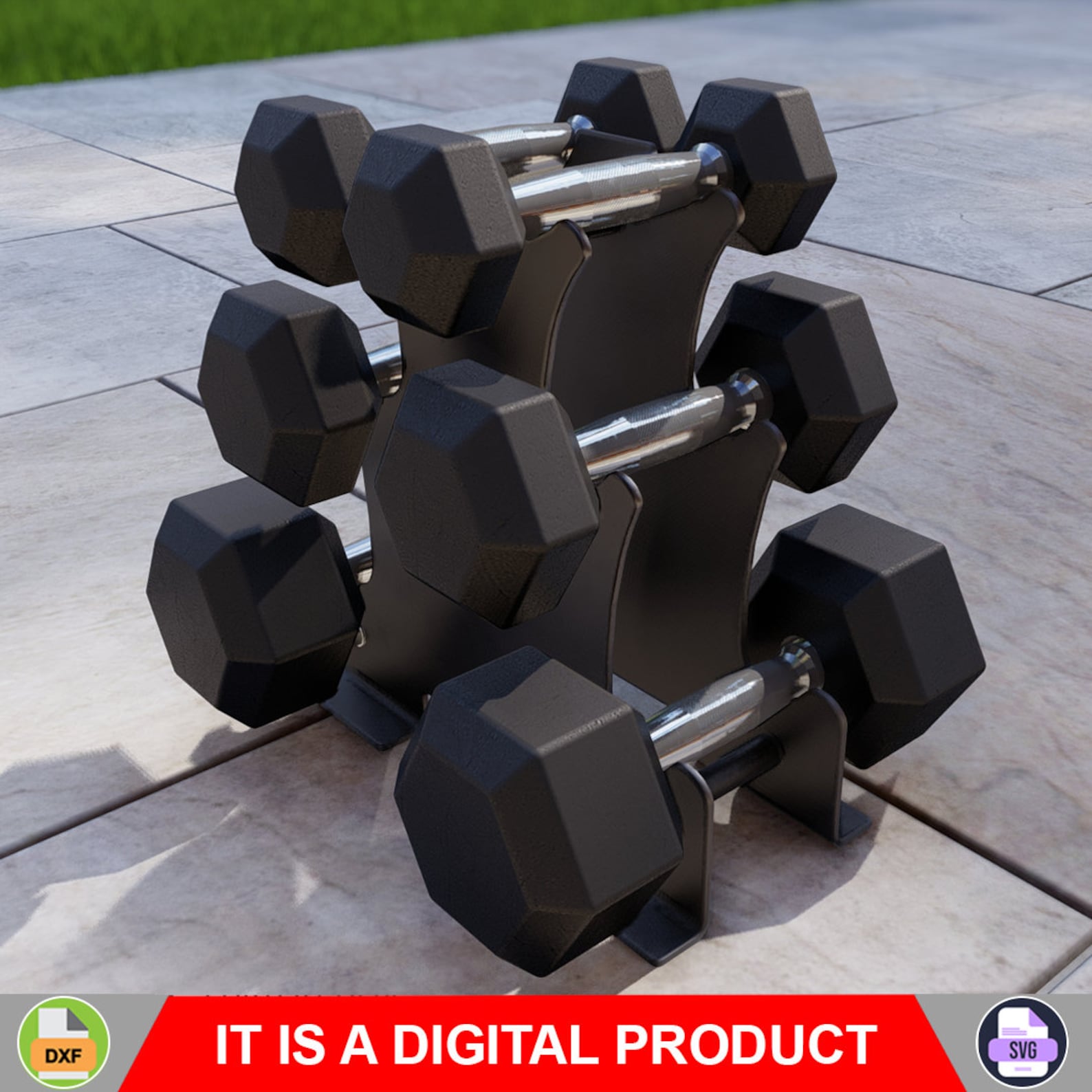 Dumbbell Rack. Digital Product, Files DXF, SVG for CNC, Plasma, Laser ...