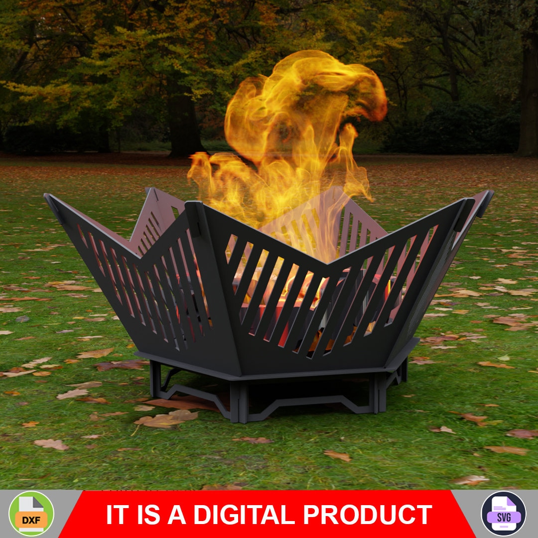 Fire Pit Hex V1. Digital Product Files DXF SVG for CNC - Etsy
