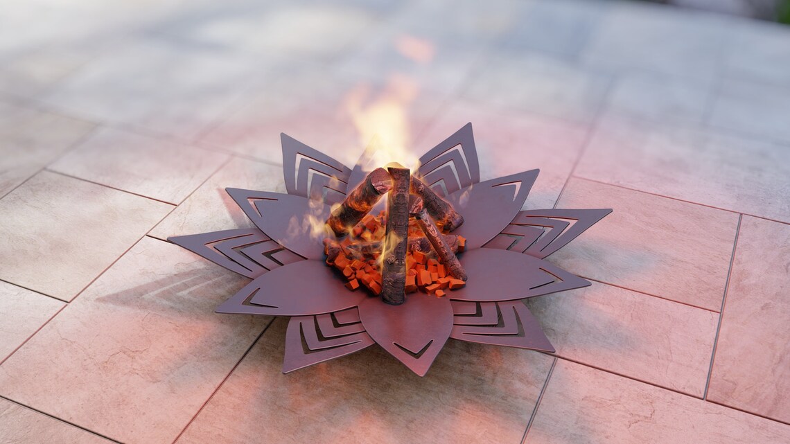 Fire Pit Flower V2. Digital Product, Files DXF, SVG for CNC, Plasma ...