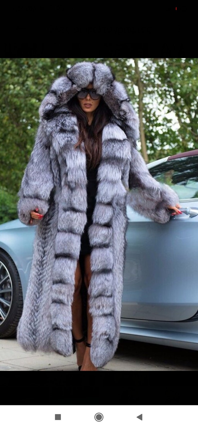 Silver Fox Hoodie Long Coat Top Quality Saga Royal - Etsy