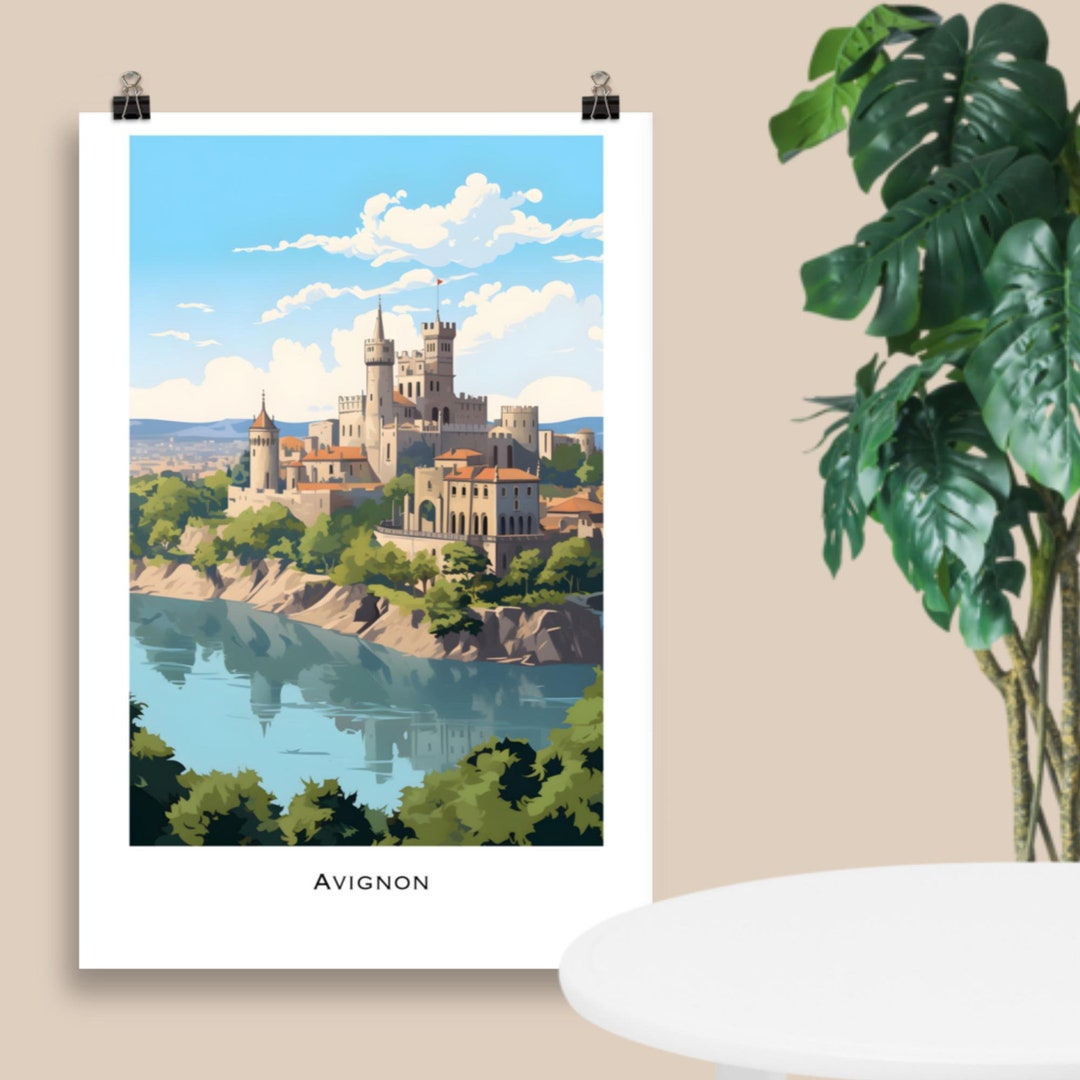 Avignon Wall Art / Mural Caricature Art Avignon City Home Decor Gift Art Lovers Cadeau Affiche ...